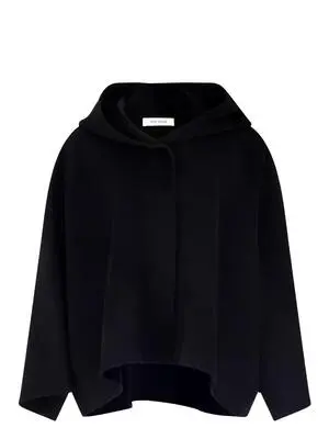 AYA MUSE Hooded Wool-cashmere Blend Cape - Black