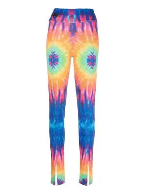 Philipp Plein Tie-dye High-rise Leggings - Blue