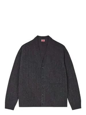 Kenzo Buttoned Chest-pocket Cardigan - Grey