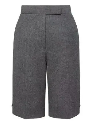 THOM BROWNE Solid Wool Flannel Bermuda Shorts