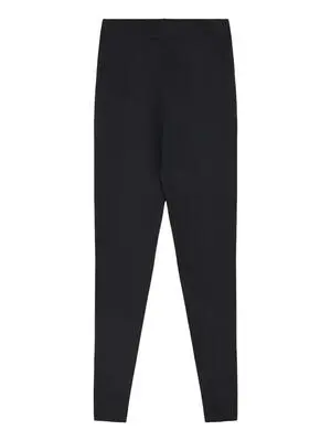 YVES SALOMON Elasticated Ribbed-knit Leggings - Black