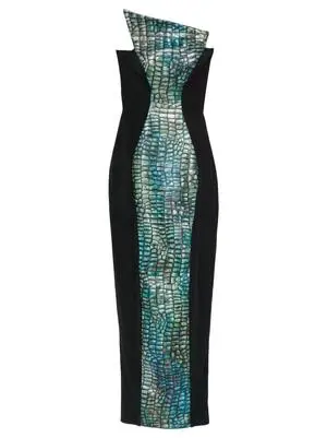 MITILIANE COUTURE Embossed Leather Strapless Dress
