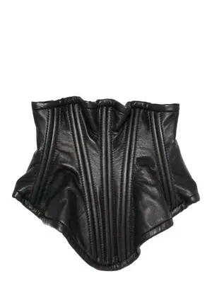 MITILIANE COUTURE Panelled Leather Corset - Black