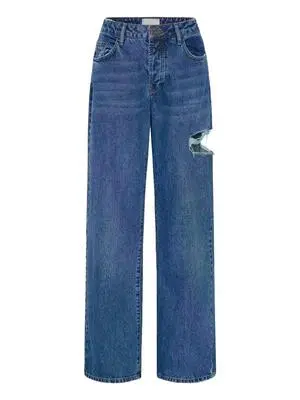 ONETEASPOON Jackson Ripped Wide Leg Jeans - Blue
