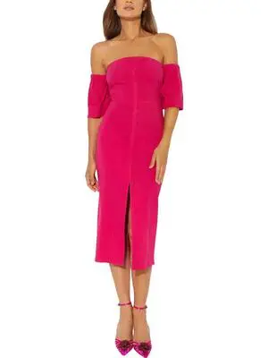 Isabel Marant Puff-sleeve Midi Dress - Pink