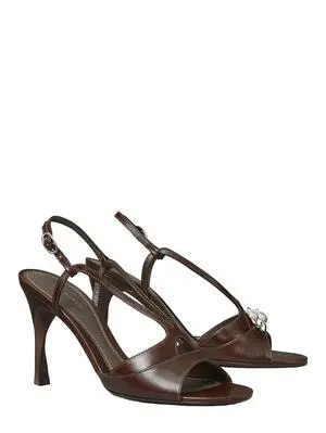 Tory Burch Twisted Heel Sandal - Bark Brown