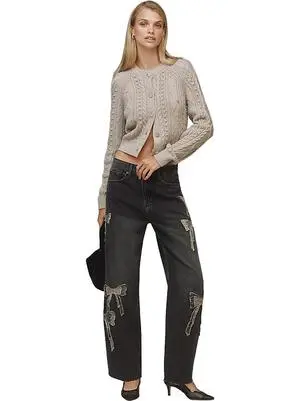 DRIFTWOOD Parker High-rise Barrel Jeans - Bow What Fun