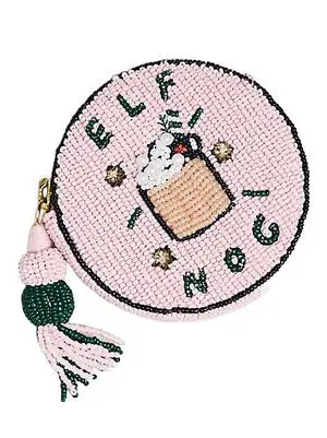 NEPHTHYS ILLUSTRATED Beaded Round Coin Purse - Elf Nog