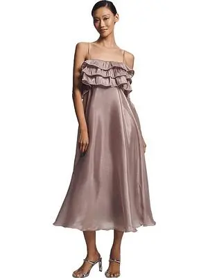 BL-NK Rigel Sleeveless Ruffled Midi Dress - Mauve