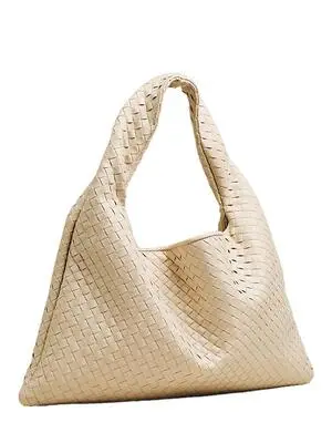 Anthropologie Calla Oversized Woven Shoulder Bag - Cream