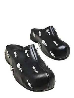 REIKE NEN Sparkling Stone Clog Mules - Black