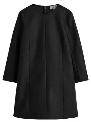Cos Long-Sleeved Wool Mini Dress Black