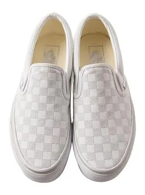 VANS Checkered Metallic Platform Slip-ons - Metallic Silver