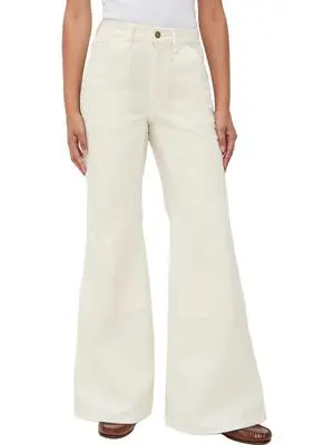 Ralph Lauren Cotton Canvas Woven Flare Pants - Cream