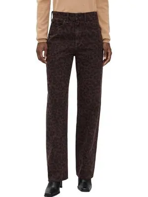 Rag & Bone Shea Full Relaxed Straight Pants - Leopard