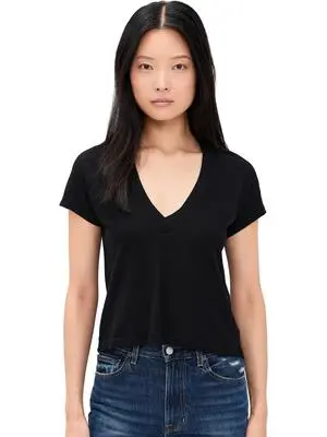 PERFECTWHITETEE Recycled Cotton V-neck Tee - True Black