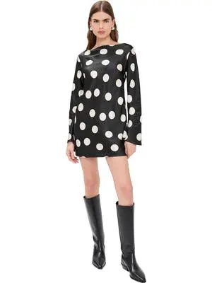 Free People Polka Dot Mini Dress - Black Combo