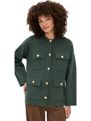 ALEX MILL Virginia Sweater Jacket - Heather Forest