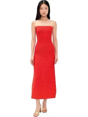 THE WOLF GANG Sunmor Midi Dress - Chilli