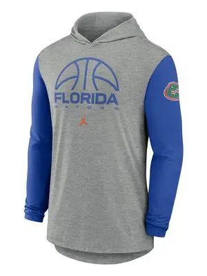JORDAN Florida Basketball Brand Dri-fit College Long-sleeve Hooded T-shirt - Grey