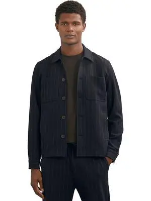 LES DEUX Pinstripe Hybrid Jacket - Dark Navy