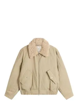 DUNST Padded Minimal Flight Jacket - Beige