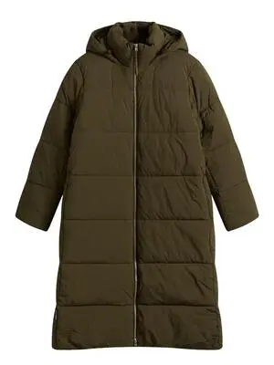 Closed Longline Puffer Coat - Marsh Green
