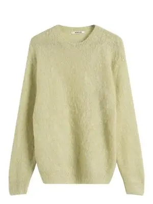 Auralee Mohair Knit Pullover - Light Khaki