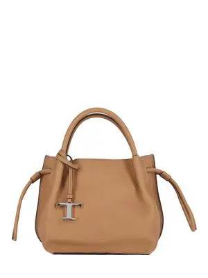 TOD'S Small Logo Bucket Bag - Beige
