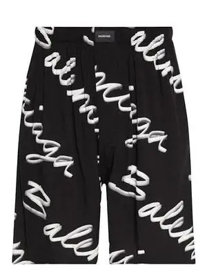 Balenciaga Logo Pyjama Shorts - Black/white