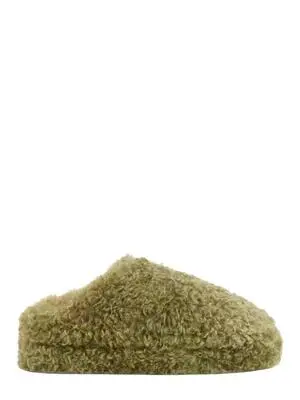 Apparis Misha Bouclette Slippers - Green