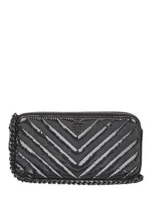 Chanel So Double Zip Clutch - Black