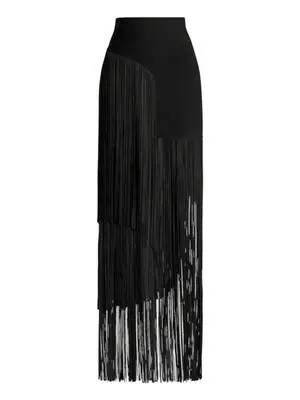 Herve Leger Fringed Asymmetric Skirt - Black