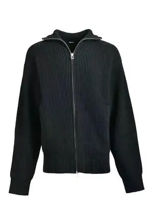BREATH Ribbed-knit Cardigan - Black