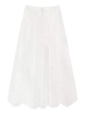 Matteau Broderie-detail Midi Skirt - White