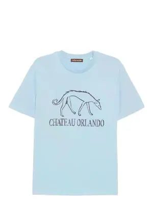 CHATEAU ORLANDO Hound-print T-shirt - Blue