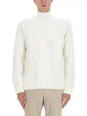 BOSS Cable-knit Sweater - White