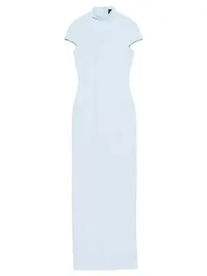 Solace London Lang Mock-neck Maxi Dress - Blue
