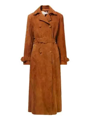 Nour Hammour Tate Double-breasted Belted Coat - Brown