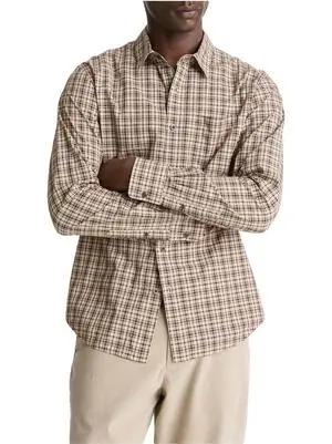 Vince Plaid Cotton Button-front Shirt - Neutral