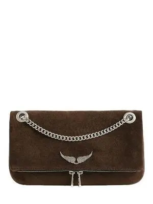 Zadig&Voltaire Rock II Suede Clutch Natural