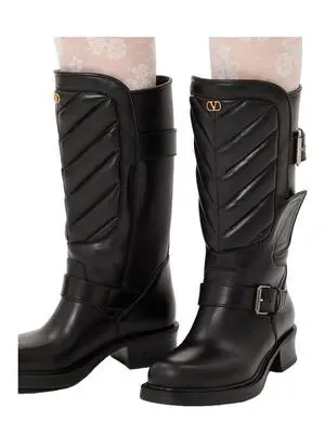 Valentino Garavani Rayons Biker Boots - Black