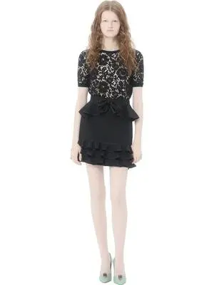 Valentino Garavani Lace And Cotton Sweater - Black