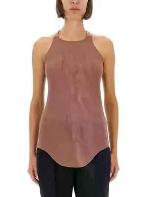 Rick Owens Racerback Curved-hem Top - Pink