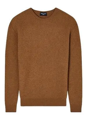 Giorgio Armani Vicuña Wool Crew-Neck Jumper Brown