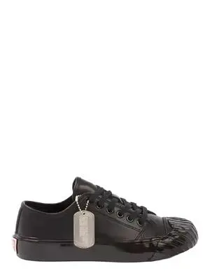 Kenzo Logo-detail Leather Sneakers - Black