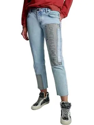 ONETEASPOON Patchwork Frayed Jeans