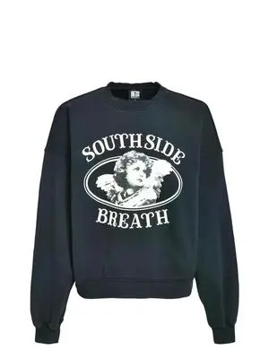 BREATH Angel-logo Crew-neck Sweatshirt - Blue