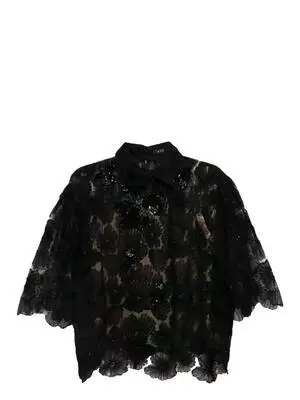 Biyan Beaded Blouse - Black