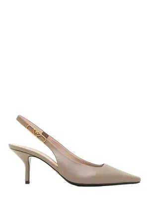 Emporio Armani 65mm Slingback Pointed-toe Pumps - Neutrals